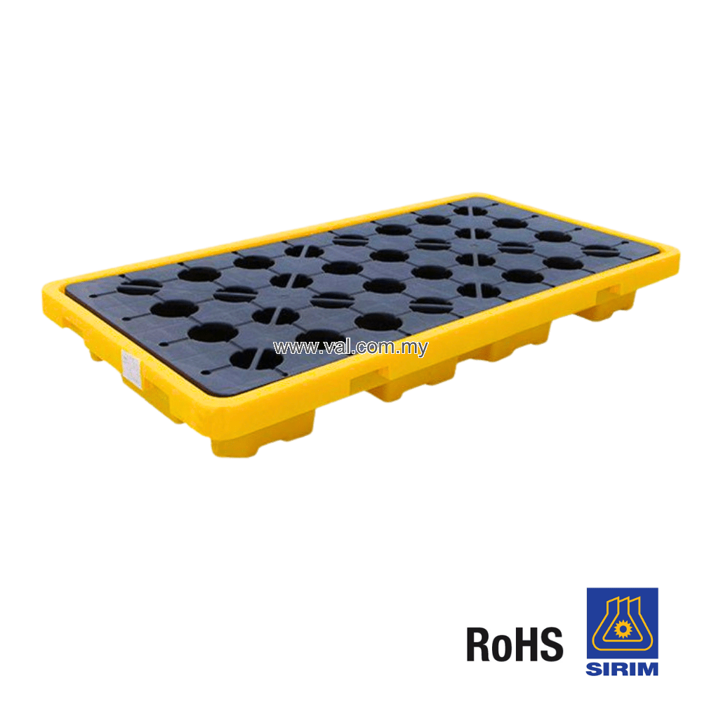 2 Drums PE Spill Containment Pallet (1300 x 680 x 150MM) - Value Tech