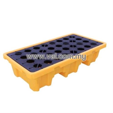 2 Drums PE Spill Containment Pallet (1300 x 680 x 150MM) - Value Tech